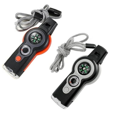 TIKA 7-in-1 Emergency Survival Whistle Kit with Compass, LED Light ...