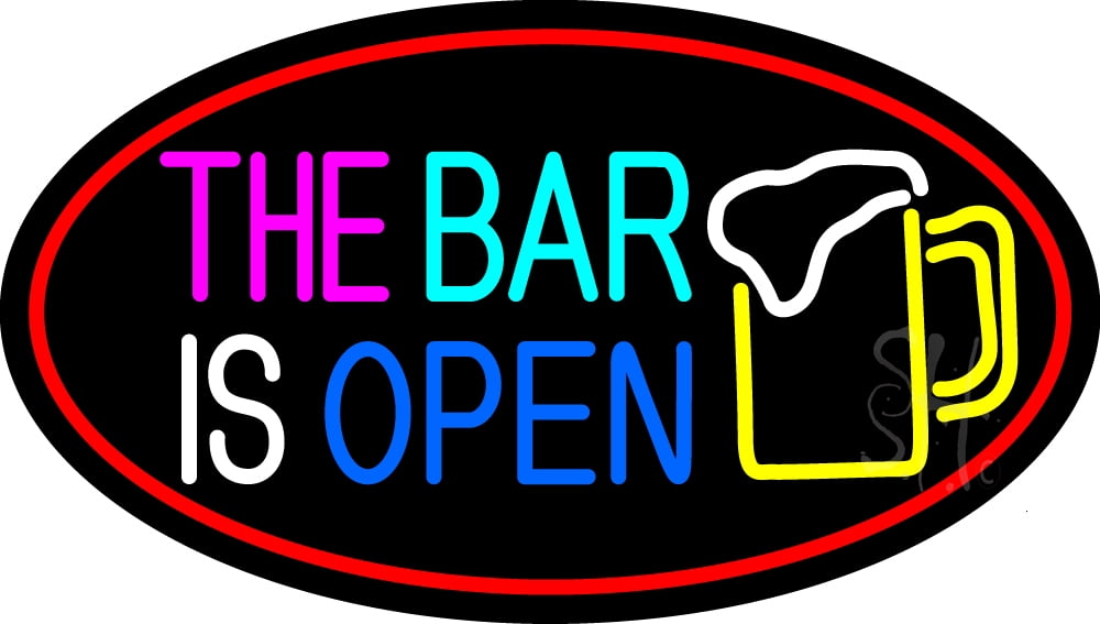 This Bar Is Open With Beer Mug LED Neon Sign 20 x 37 - inches, Clear ...