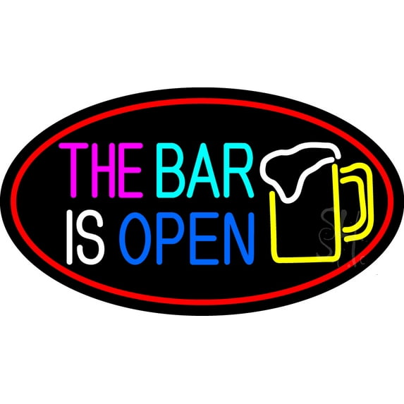 This Bar Is Open With Beer Mug LED Neon Sign 20 x 37 - inches, Clear ...