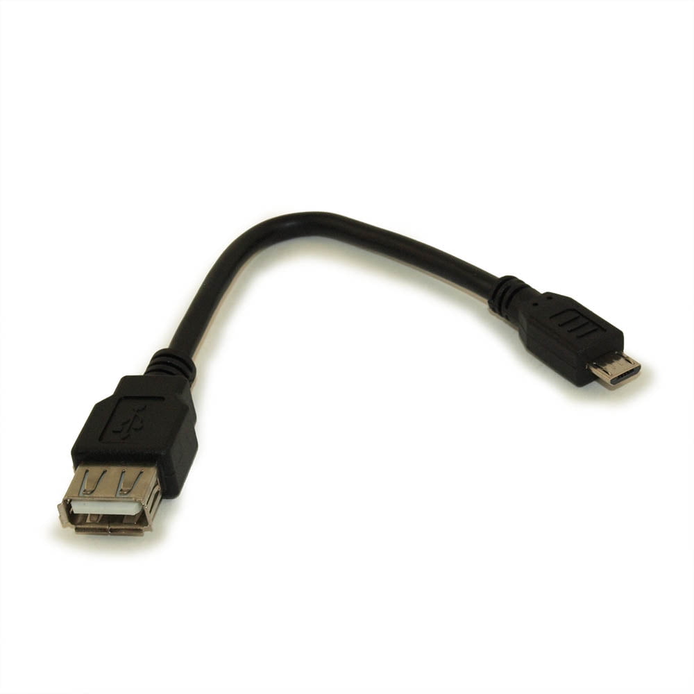 6inch OTG USB Micro-B 5pin Male to Type A Female, Black - Walmart.com