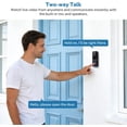 1080P Doorbell Camera with Receiver, AI Human Detection, Real-Time , 2 ...