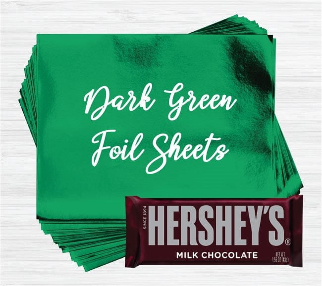 Dark Green Candy Bar Foil for Wrapping Chocolate Candy Bars - Pack of ...