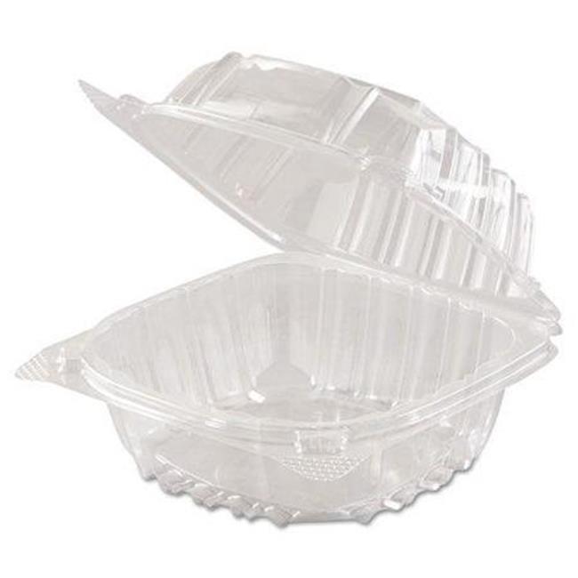 6 x 6 x 3 in. Disposable Clear Hinge Plastic Container, Case of 500 ...