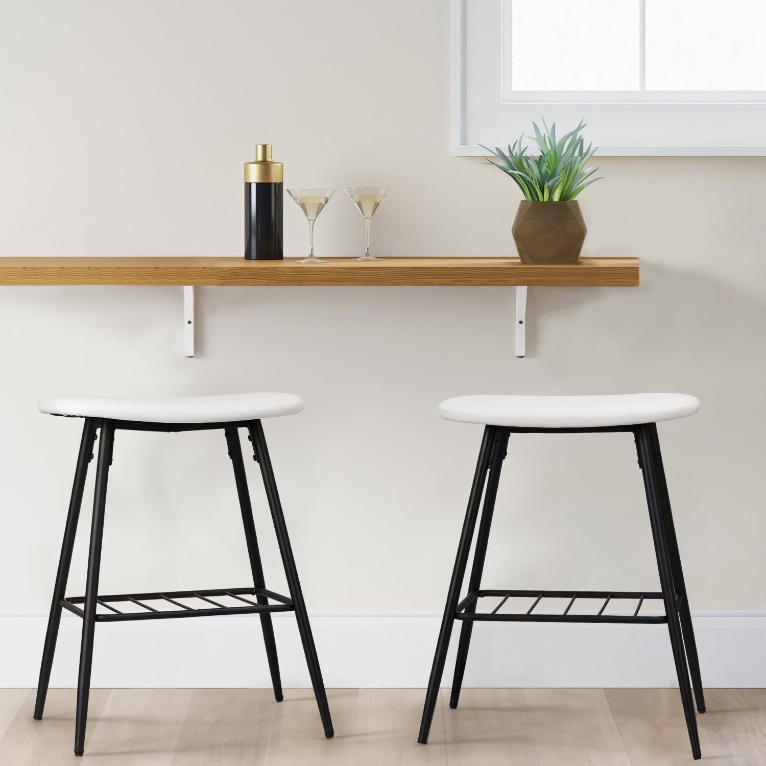 Lacoo Bar Stools Modern Dining Chairs for Kitchen Counter Height Set of ...