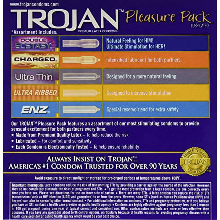 Trojan Condoms Pleasure Pack Trojan Her Pleasure Lubricated Latex