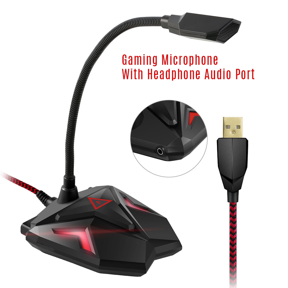 USB Computer Microphone Cool Gaming Microphone Omnidirectional Desktop ...
