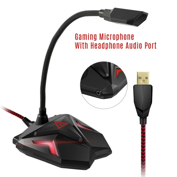 USB Computer Microphone Cool Gaming Microphone Omnidirectional Desktop ...