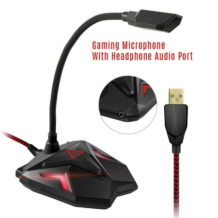 USB Computer Microphone Cool Gaming Microphone Omnidirectional Desktop ...