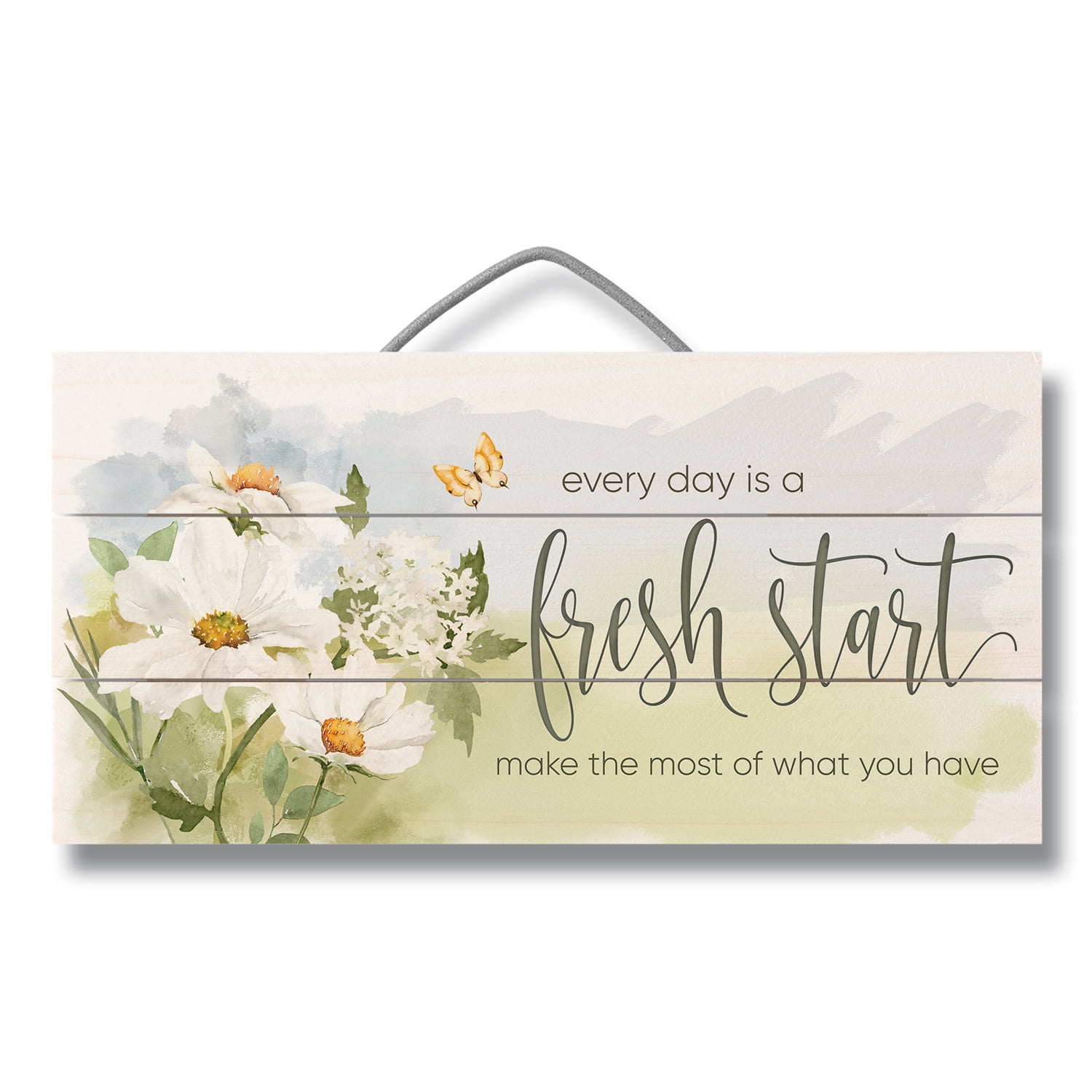 CounterArt "Fresh Start" Slatted Pallet Wood Wall Sign 12" by 6 ...