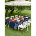 Cherry Blossom Crane Rectangle Outdoor Tablecloth with Umbrella Hole ...