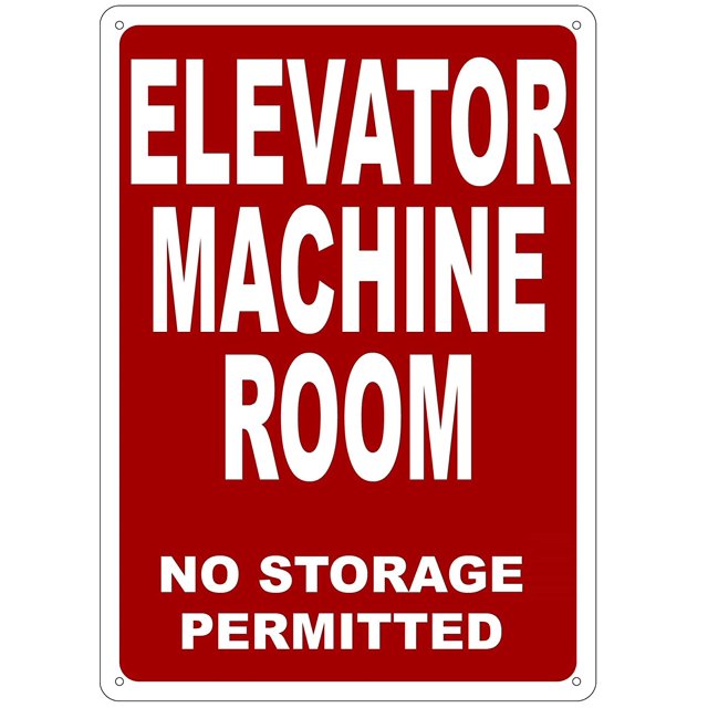 ELEVATOR MACHINE ROOM SIGN (RED Reflective Signs, RED 10x14) - Walmart.com