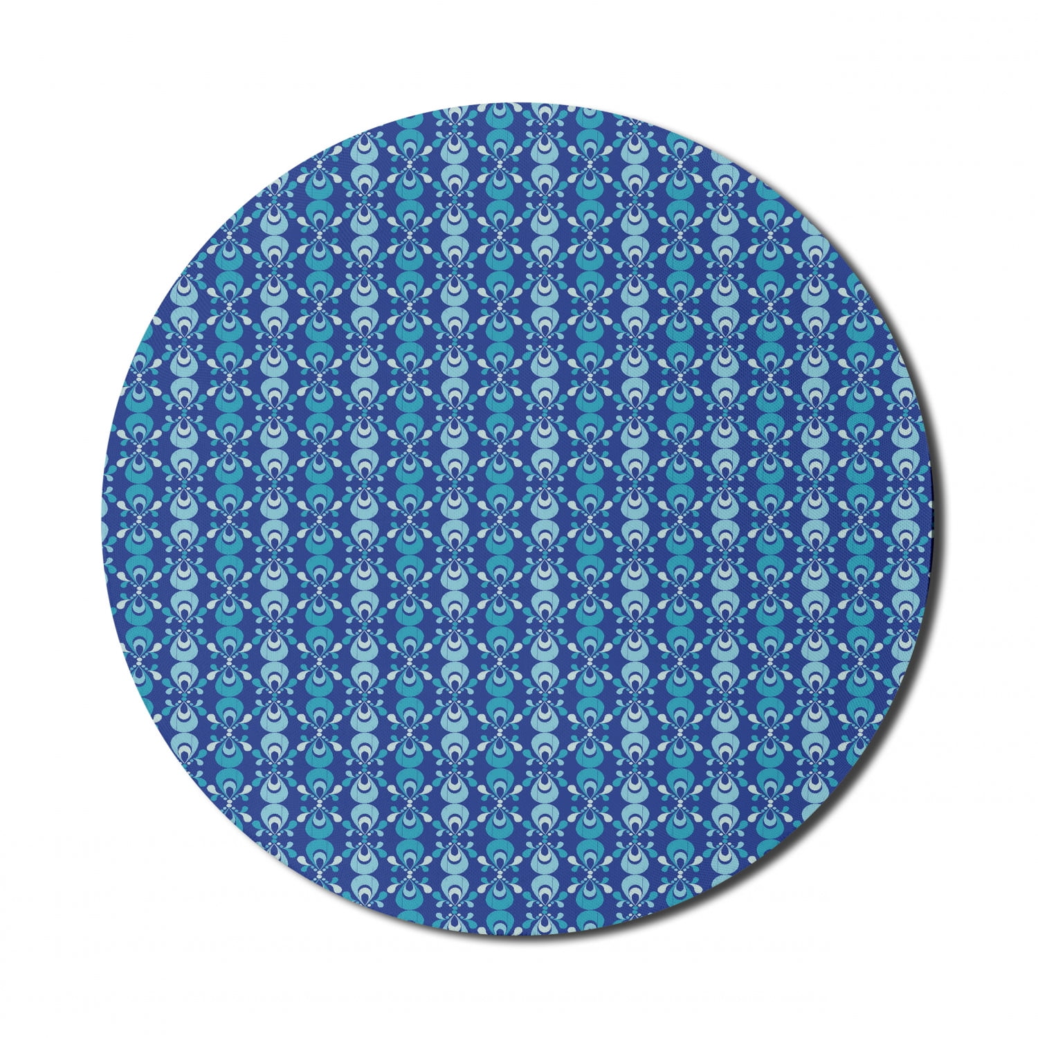 Blue Mouse Pad for Computers, Scribble Style Pattern with Ikat Inspired ...