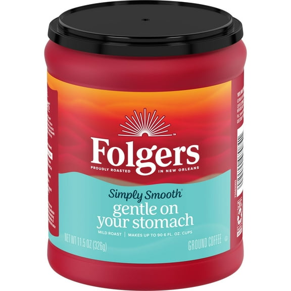 Folgers Simply Smooth Ground Coffee, Mild Roast, 27 oz Canister ...