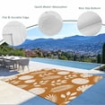 Beige Pumpkins Outdoor Rug, Botanical Fern Leaf Tropical Fronds Orange ...