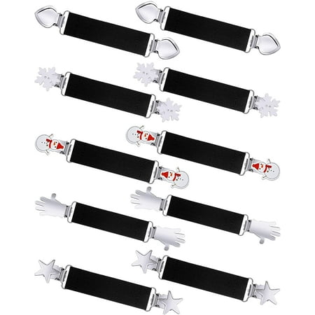 5 Pairs Winter Mitten Clips Elastic Glove Mitten Clips Stainless Steel ...