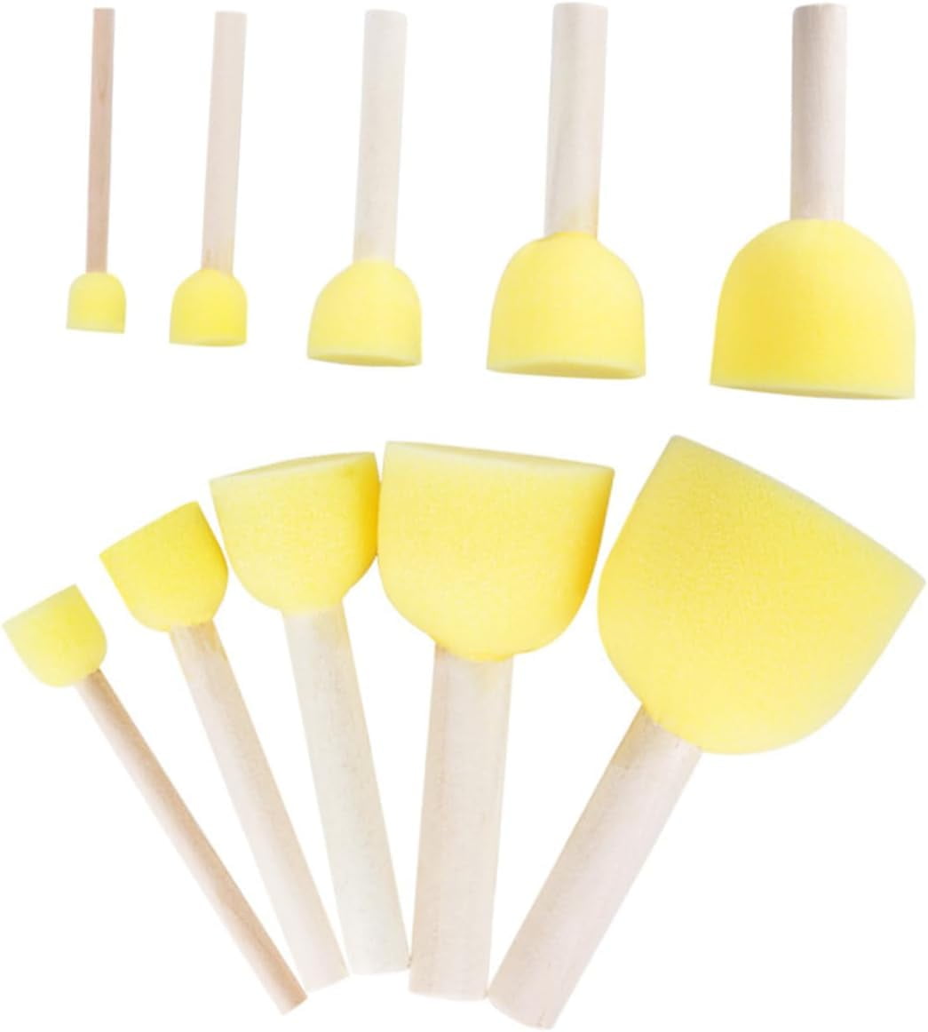15pcs Tools Round Sponge Drawing Set Tools Foam Craft Brush Painting Brushes Paint Brush Foam ...