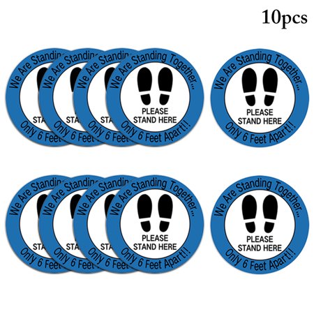 Coofit 10PCS Social Distancing Floor Decal Waterproof Social Distance ...
