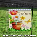 Toland Home Garden Potted Welcome Flower Spring Flag Double Sided 12x18 ...