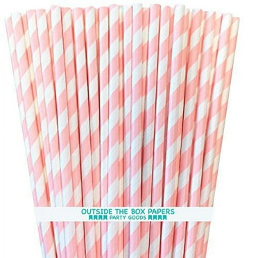100-200 Bulk Packed Paper Straws Pattern Color -Biodegradable FDA ...