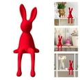 4/3/2/1PCS Easter Rabbit Flocked Sitting Rabbit Resin Tabletop Ornaments Gift for Table Window ...
