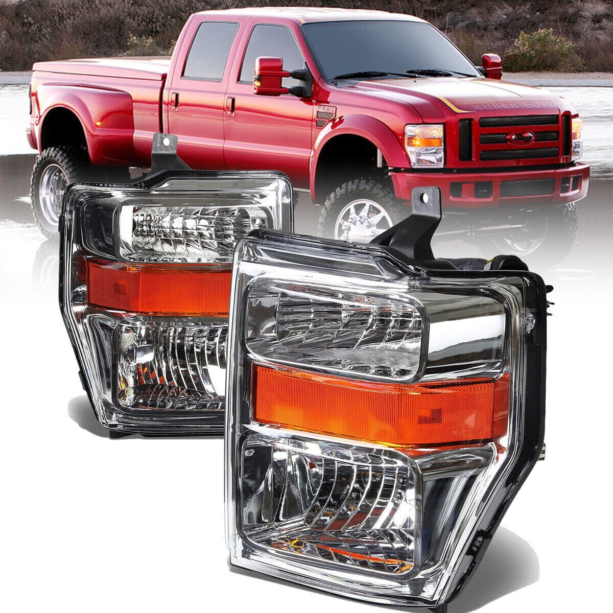 For 2008 2009 2010 Ford F250 F350 F450 Super Duty Headlights Lamps Left ...