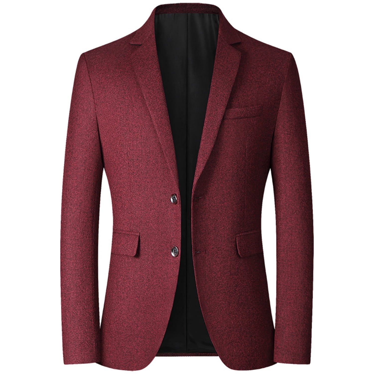 Lu's Chic Men's Single Breasted Blazer Business Casual Suit Jacket Cozy Two Button Casual Blazer ...