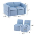 UNICOO® –Kids Sofa, 2-in-1 Double Set Sofa Convert to Table & 2 Chairs ...