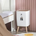 EVEXPLO Press Type Garbage Rubbish Bin High Foot Trash Can with Lid ...