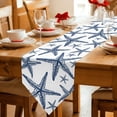 Coastal Starfish Table Runner Linen Burlap Table Runner 72 Inches Long ...