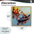 Fox's Voyage on Canoe Gold Framed Floater Canvas Wall Art, design by ...