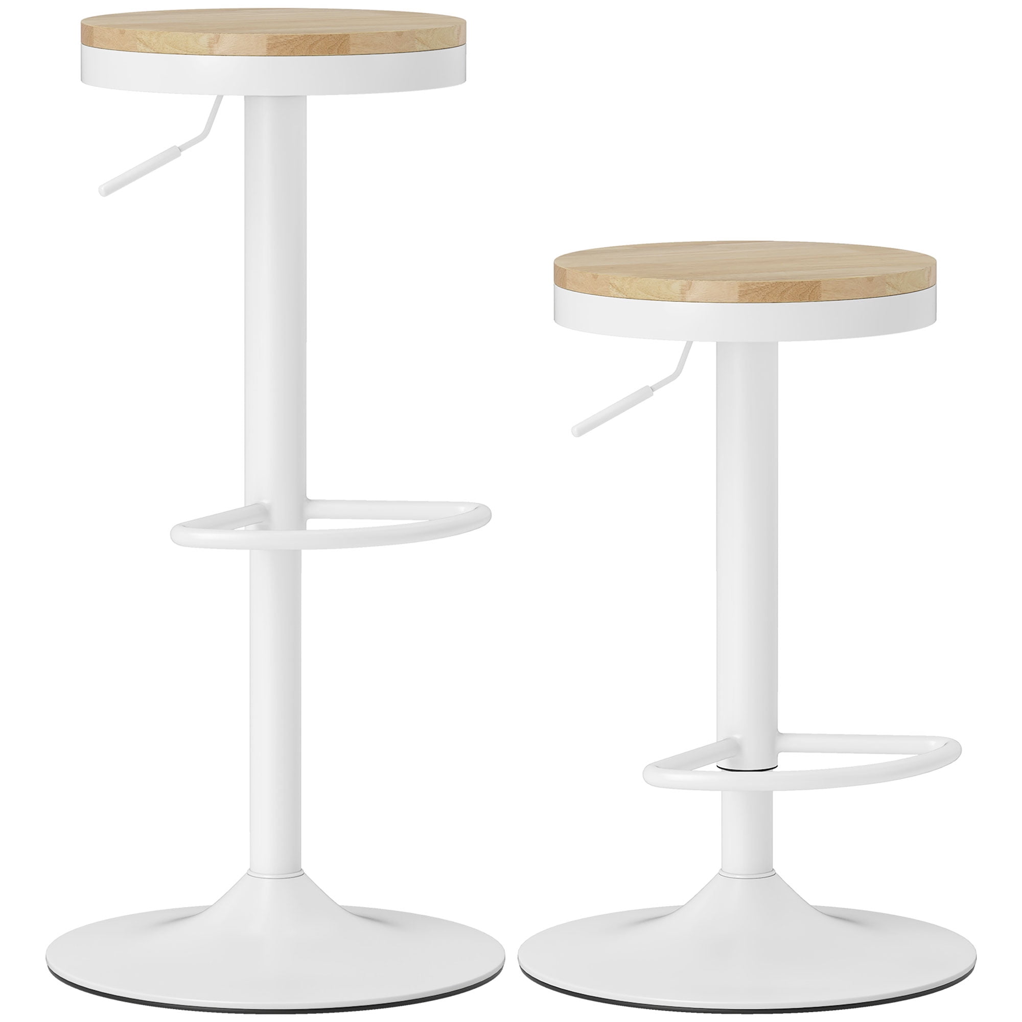 Click here for Homcom Wooden Bar Stools Set Of 2 Adjustable Swive... prices