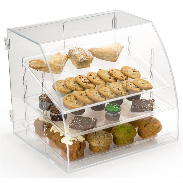 Pastry Display Case with 3 Removable Shelves, Rear Loading - 19"w x 17. ...