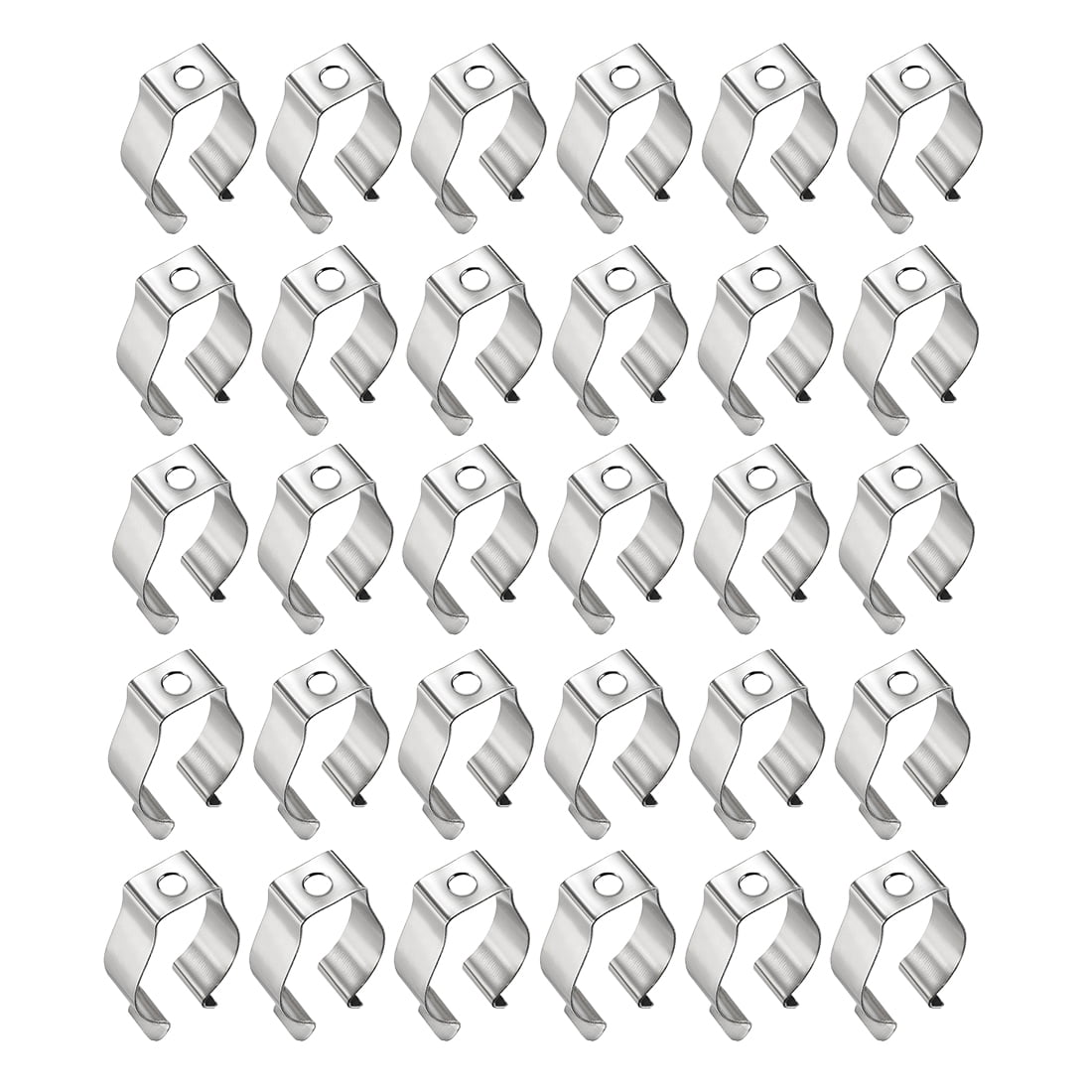 30 Pcs T8 U Clips Holder Fluorescent Tube Stainless Steel Lamp Bracket ...