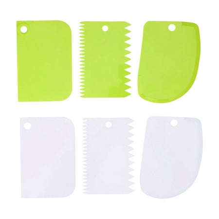 6pcs Dough Bowl Scrapers 2 Sided Comb Kitchen Gadgets Curved Flat ...