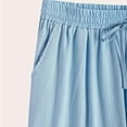 Bxsruta Women's Cotton Linen Cropped Pants Elastic Waist Capris Petite ...