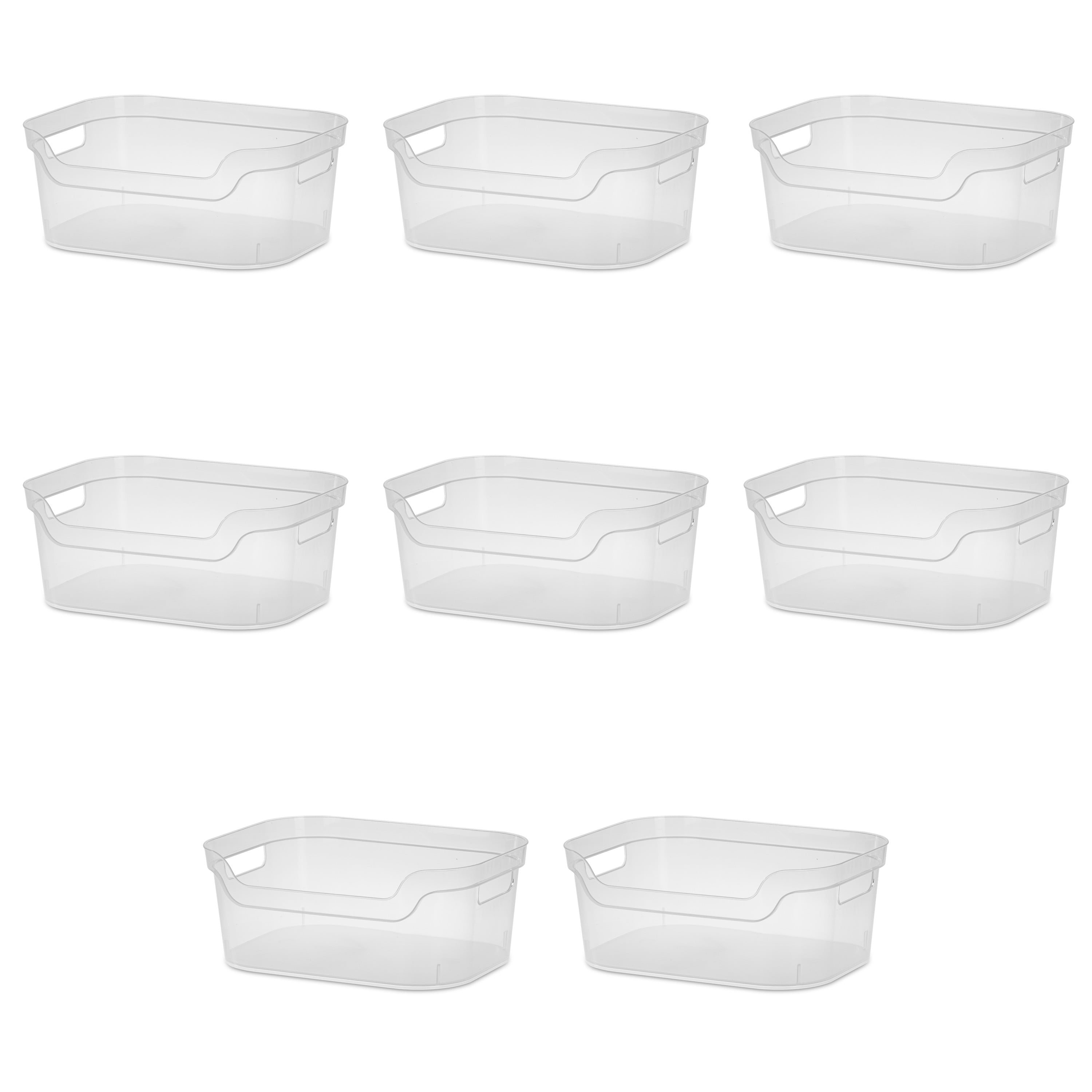 Sterilite Medium Open Bin Plastic, Clear, Set of 8 - Walmart.com