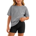 2 Piece Sets for Girls Children's Summer Leisure Short Sleeve Crew Neck ...