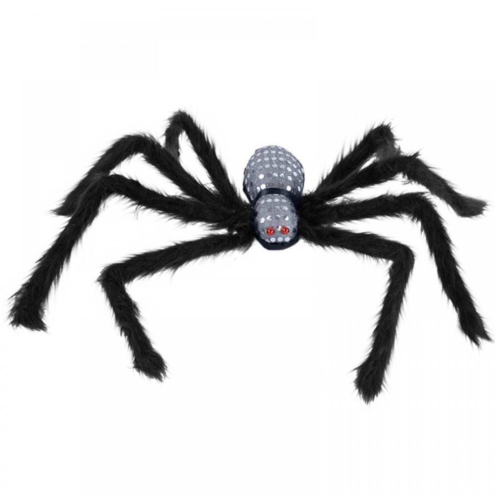 Halloween Giant Spider Outdoor Decorations 30 inch Black Scary Hairy ...