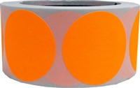 Fluorescent Orange Circle Stickers | 2" Inches Round | 500 Pack ...
