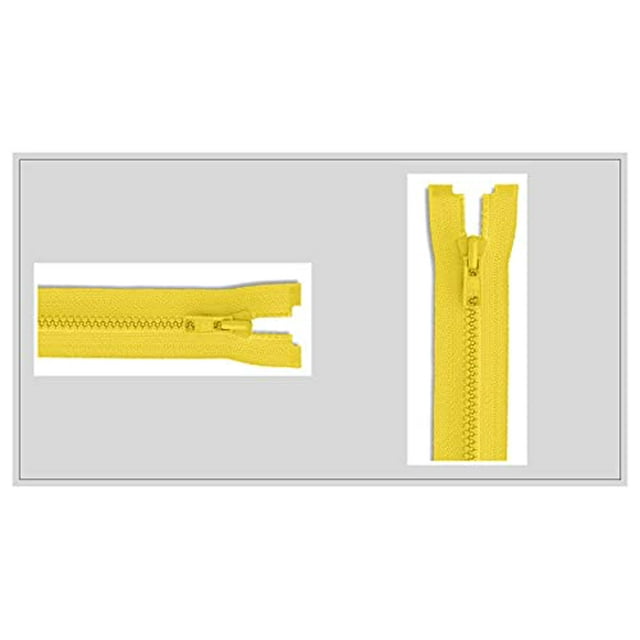 YKK #3 Molded Vislon Lemon Yellow Lightweight Jacket Separating Zipper ...