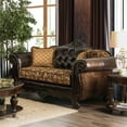 Traditional Tan & Dark Brown Living Room Set 5pcs FOA Quirino ...