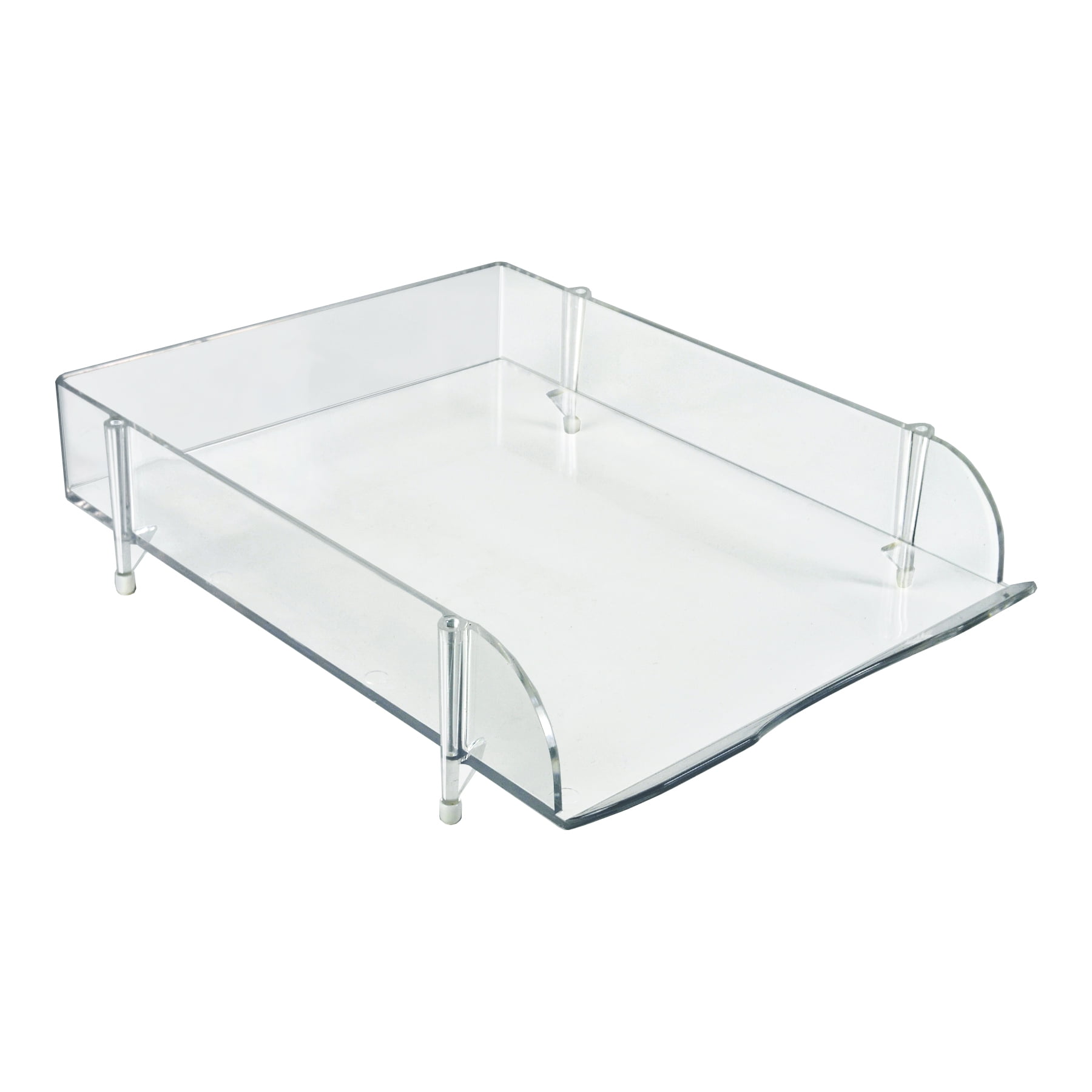 Azar Displays 255010 Stackable Clear Letter Tray Desk Organizer, 4-Pack ...