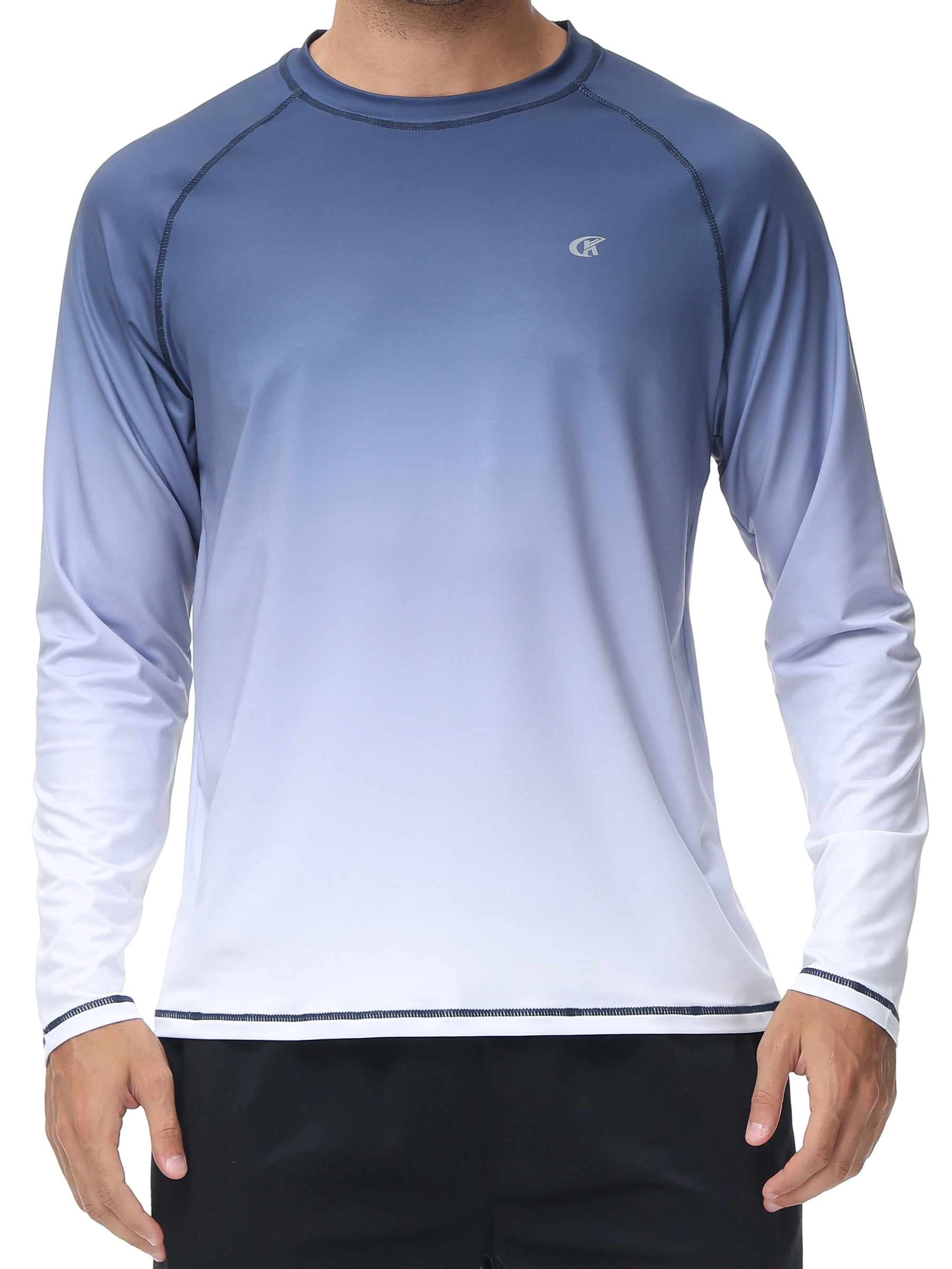 Pdbokew Long Sleeve Swim Shirts for Men Sun Protection Shirt Running ...