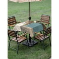 Abstract Mottled Square Outdoor Tablecloth with Umbrella Hole Brown ...