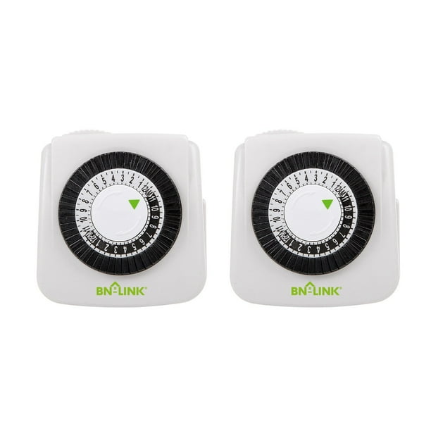 Century Mini Indoor 24-Hour Mechanical Outlet Timer, 2 Prong, 2-Pack ...