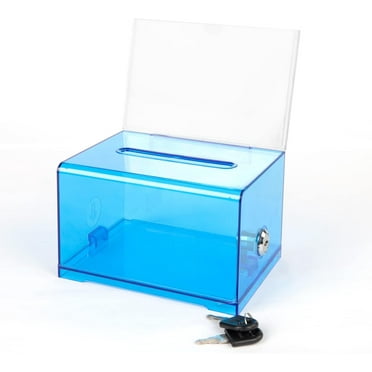 Donation Ballot Box with Lock - Suggestion Box with Sign Holder for ...