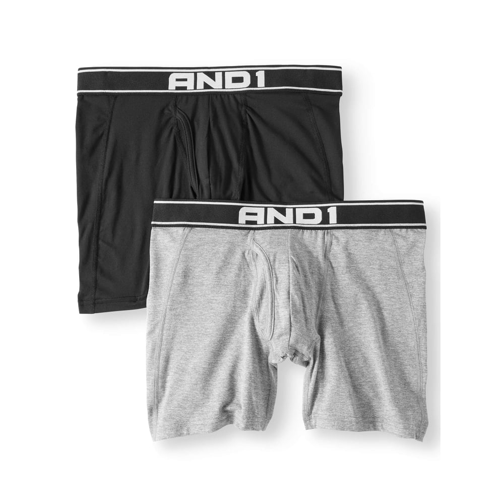 AND1 - Men's Performance Sport Soft Boxer Brief with Fly Pouch, 2-Pack ...