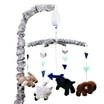 The Peanutshell Woodland Owl Animal Nursery Musical Crib Mobile with 12 ...