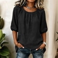 BaoFuBaoMei Womens Half Sleeve Tops Plus Size Crew Neck Solid Shirts ...