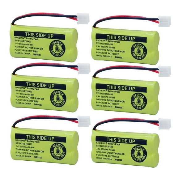 2.4V 300mAh Ni-MH Cordless Phone Battery Pack, Compatible with AT&T and ...